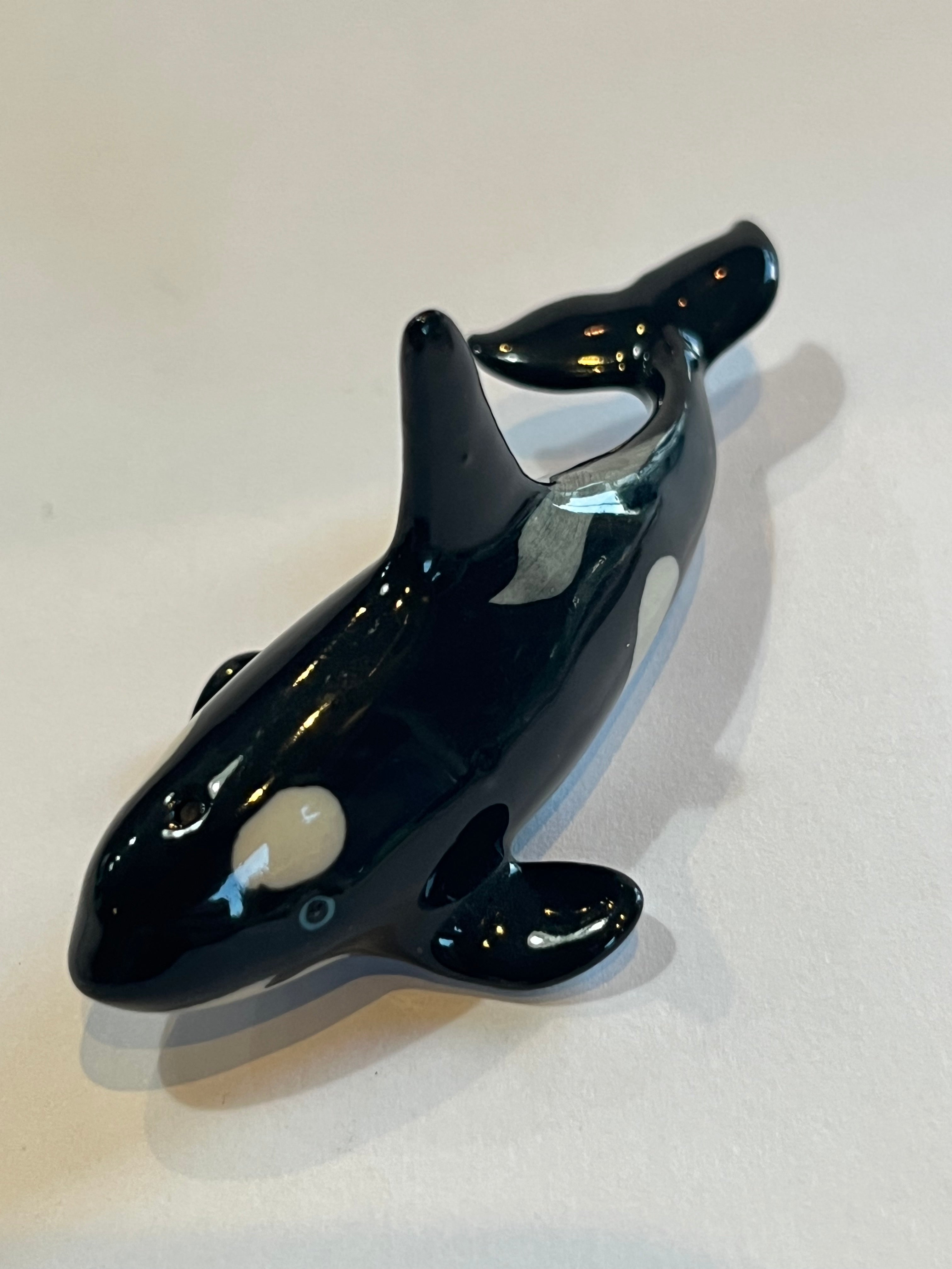 Miniature Porcelain Orca Killer Whale Figurine | The Blue Bowerbird
